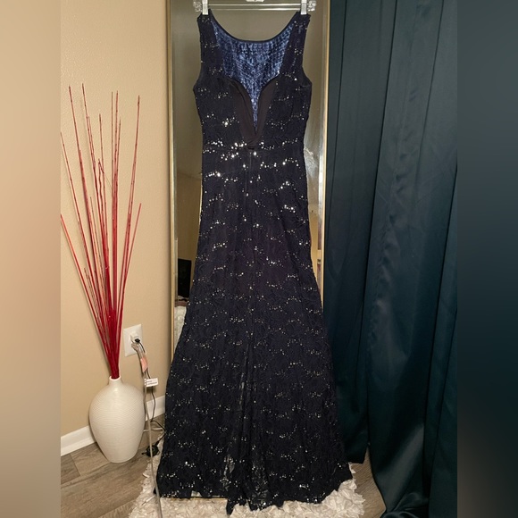 Windsor | Dresses | Windsor Size 78 Midnight Blue Bejeweled Dress ...